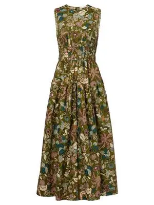 Ulla Johnson Elenora Printed Cotton Midi Dress - Multicoloured