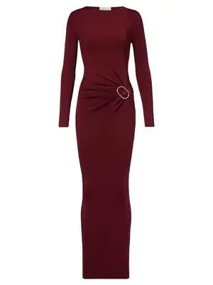 Roland Mouret Gathered Jersey Maxi Dress - Burgundy