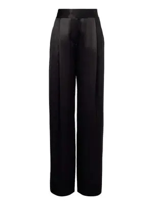 THE SEI High-rise Wide-leg Silk Pants - Black