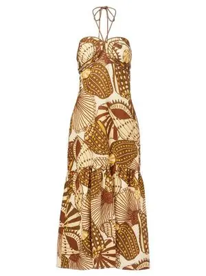 Farm Rio Printed Linen Midi Dress - Multicoloured