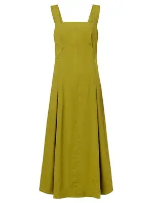 Vince Linen-blend Midi Dress - Green