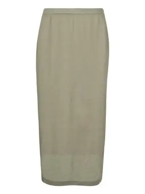 Vince Cotton Midi Skirt - Green