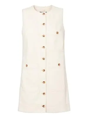 Veronica Beard Oakley Denim Minidress - Beige