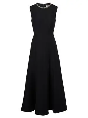 Roland Mouret Embellished Wool And Silk Midi Dress - Black