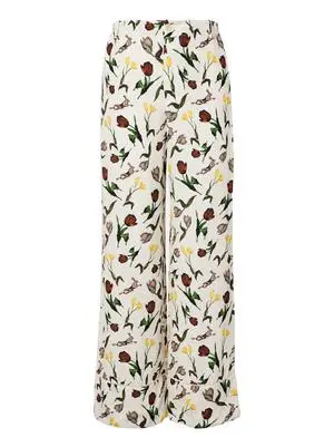 Marni Printed Silk Palazzo Pants - Multicoloured