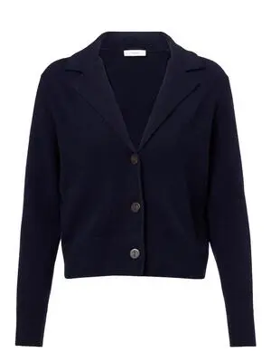 Vince Cropped Wool And Cashmere Cardigan - Blue