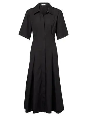 Vince Cotton Midi Shirt Dress - Black