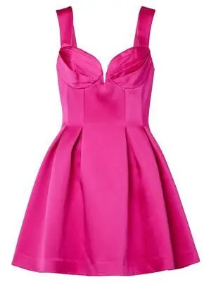 Rebecca Vallance Saskia Pleated Satin Mini Dress - Pink