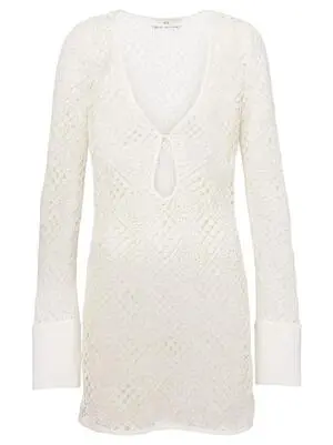 Sir The Label Rayure Crochet Minidress - White