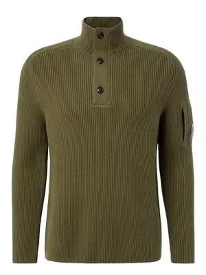 C.P. COMPANY Ribbed-knit Cotton-blend Sweater - Green