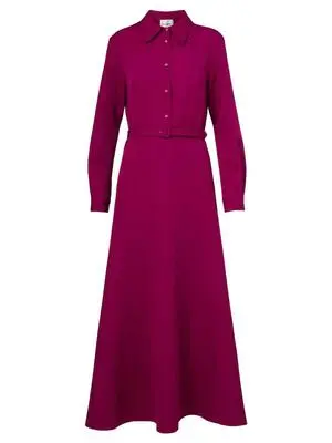 Roland Mouret Belted Crêpe Shirt Dress - Pink