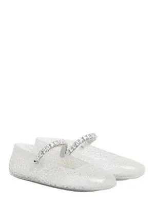 JIMMY CHOO Jelly Mary Jane Flats - White