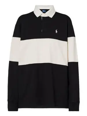 Polo Ralph Lauren Striped Cotton Polo Sweater - Black