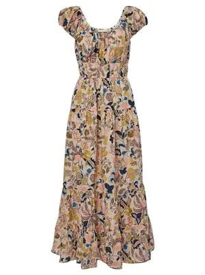 Ulla Johnson Paloma Printed Cotton Poplin Midi Dress - Multicoloured