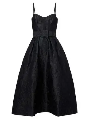 Rebecca Vallance Petra Belted Jacquard Bustier Dress - Black