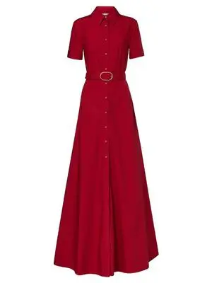 Roland Mouret Cotton Poplin Shirt Dress - Red