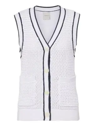 Varley Leilani Open-knit Cotton-blend Top - White