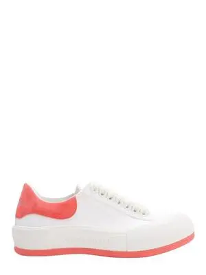 Alexander McQueen Deck Skate Plimsoll Sneakers - White/coral