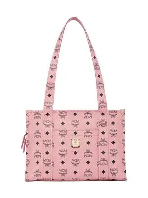 Mcm Visetos Aren School Bag Tote - Soft Pink