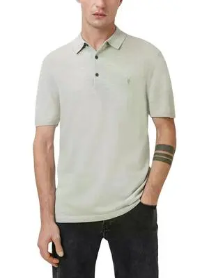 ALLSAINTS Embroidered Short-sleeve Polo Shirt Green