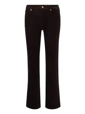 7 For All Mankind Calie Straight Cotton-blend Corduroy Flared Pants - Brown