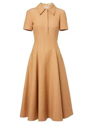 EMILIA WICKSTEAD Jody Cotton And Linen-Blend Dress Beige