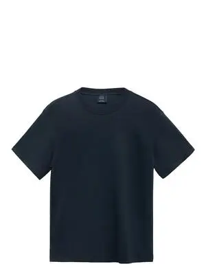 Mango Regular Fit Weight Cotton T-shirt - Dark Navy