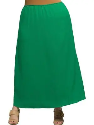 24SEVEN COMFORT APPAREL Solid Pull-on Maxi Skirt - Green