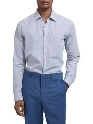 Mango Stripe Slim Fit Button-up Shirt - Blue