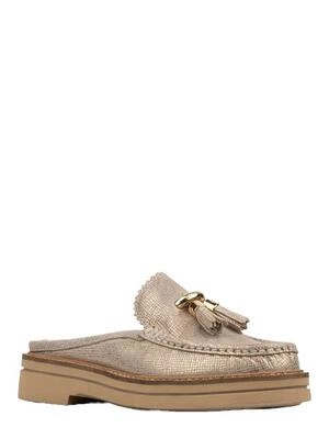 DONALD PLINER Tassel Embellished Mule Loafer - Praline