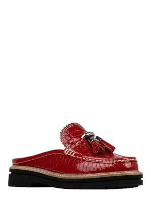 DONALD PLINER Tassel Embellished Mule Loafer Tomato