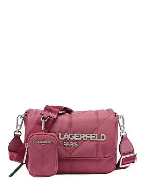 Karl Lagerfeld Paris Voyage Quilted Nylon Messenger Bag - Currant