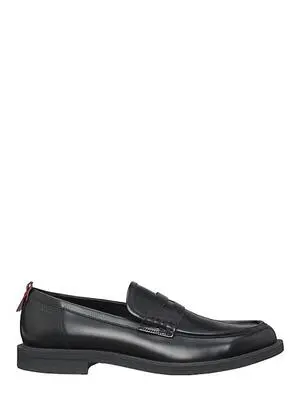 Hugo Penny-detail Leather Loafers - Black
