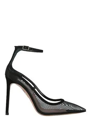 AQUAZZURA Love Affair 105 Mesh And Suede Courts - Black