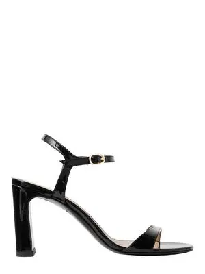 STUART WEITZMAN Babette Patent-leather Sandals - Black