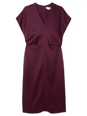 Stella McCartney Draped Satin Midi Dress - Burgundy