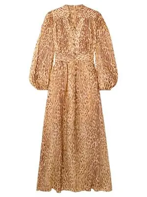 Zimmermann Cascadian Leopard-print Linen Maxi Dress - Animal Print