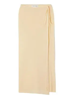 THE FRANKIE SHOP Alsen Knitted Midi Wrap Skirt - Cream