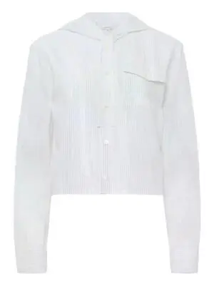 JW Anderson Cropped Hooded Shirt - White
