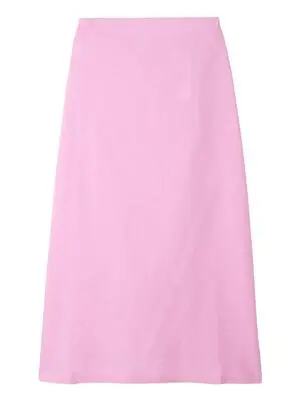 LIDO Tie-side Woven Midi Skirt - Pink