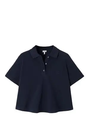 Loewe Embroidered Cotton-piqué Polo Shirt - Blue