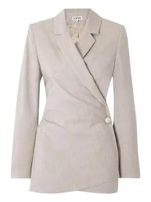Loewe Wool Wrap Blazer - Neutrals