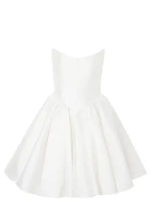 HALFPENNY LONDON Juno Strapless Mikado Mini Dress - Ivory