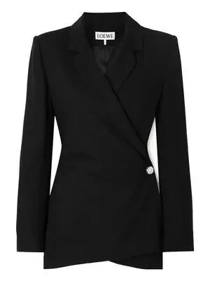 Loewe Crepe Wrap Blazer - Black