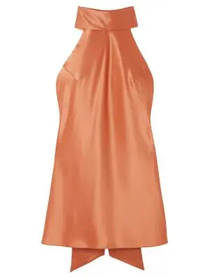 Galvan Sienna Halterneck Mini Dress Coral