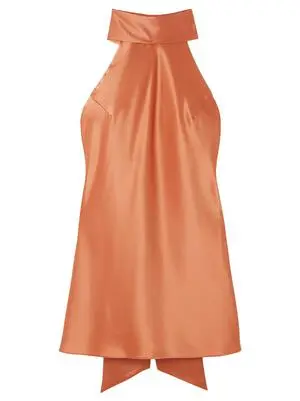 Galvan Sienna Halterneck Mini Dress - Orange
