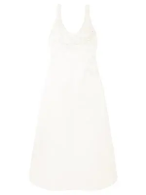 EMILIA WICKSTEAD Abella Embellished Mikado Midi Dress - Ivory