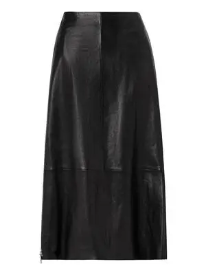 Brandon Maxwell The Avery Paneled Leather Midi Skirt - Black