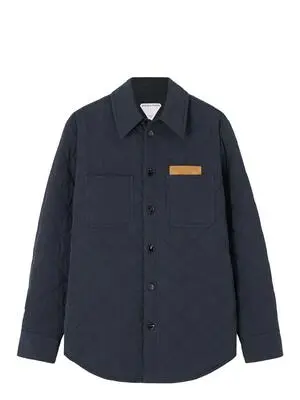 Bottega Veneta Quilted Cotton-blend Jacket With Suede Trim - Blue