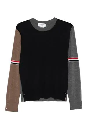 Thom Browne Paneled Striped Sweater - Blue